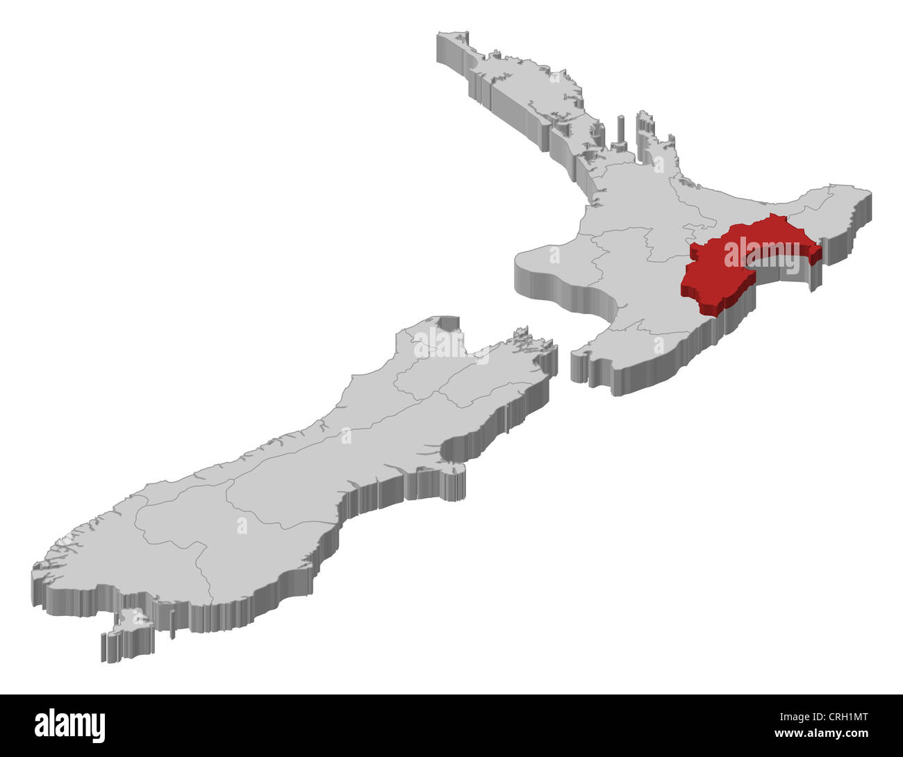 Political map of New Zealand with the several regions where Taranaki is ...