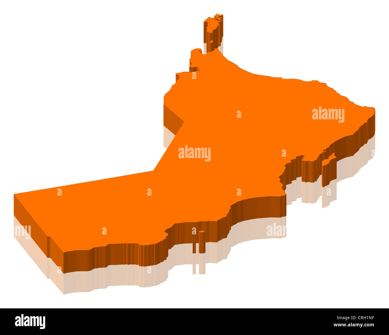 Political map of Oman with the several regions and governorats Stock ...