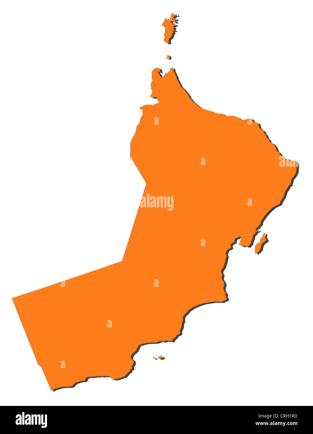 Political map of Oman with the several regions and governorats Stock ...