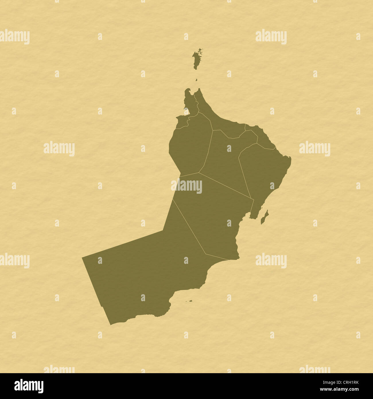 Political map of Oman with the several regions and governorats Stock ...