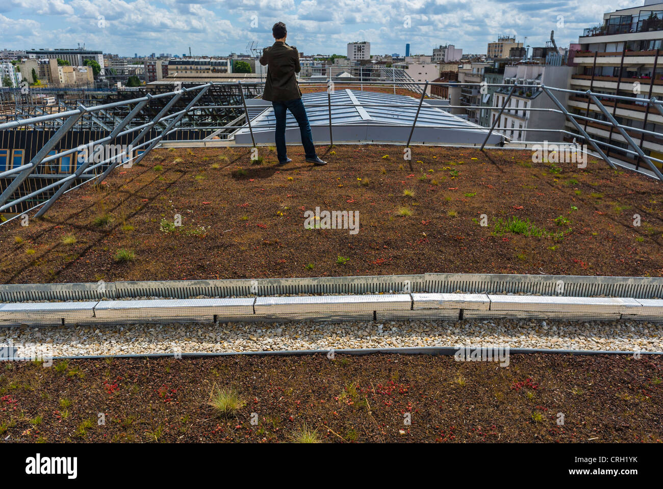 Paris, France, Tourists Visiting New Sustainable Green office Building ...