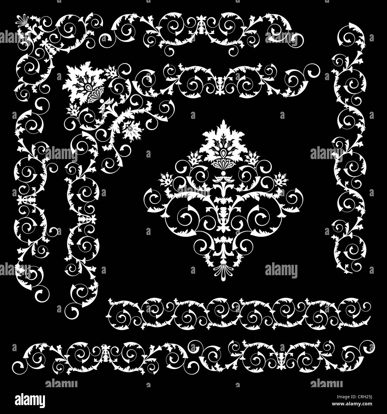 Floral painting on black Black and White Stock Photos & Images - Alamy