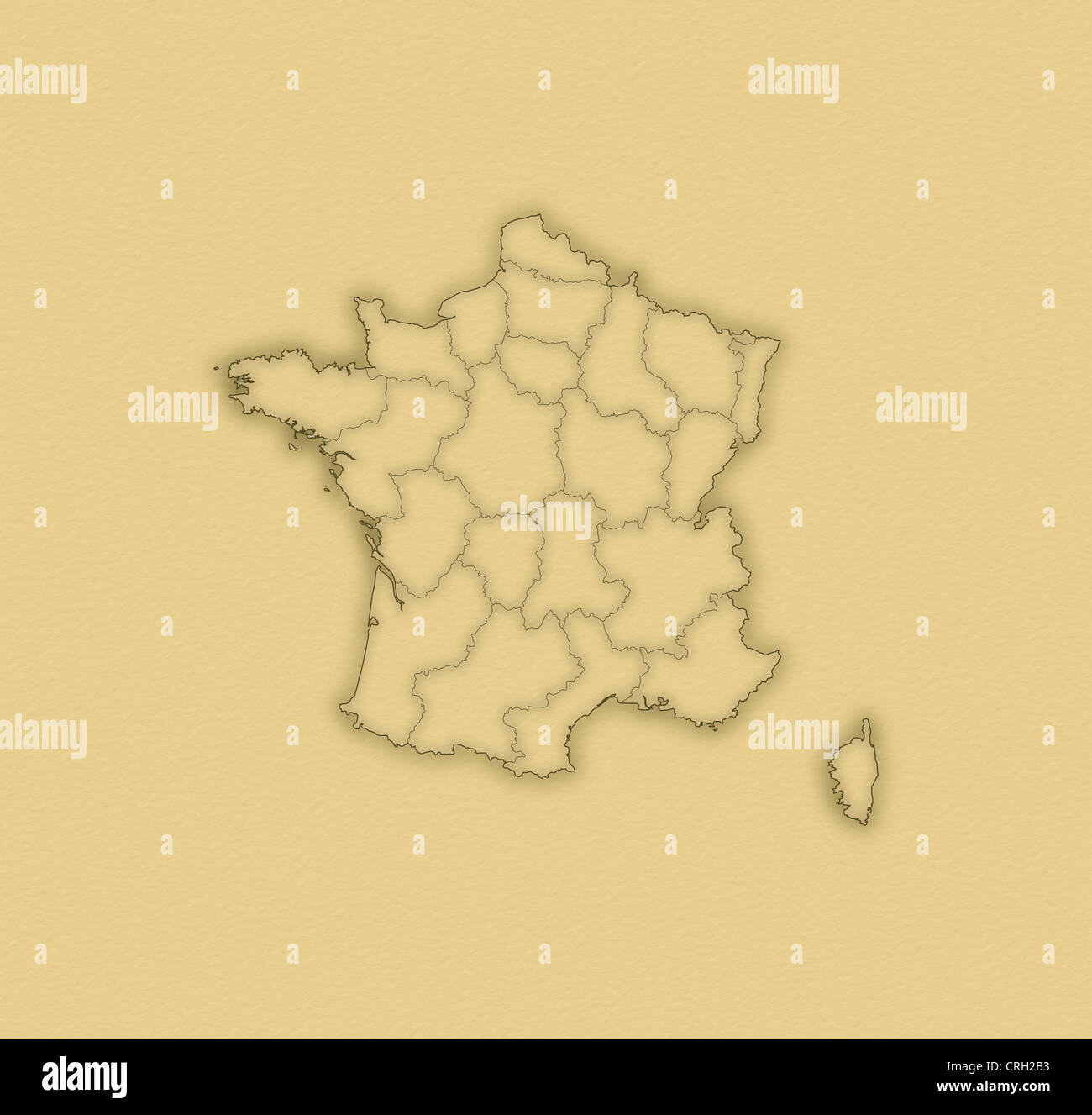Political map of France with the several regions Stock Photo - Alamy