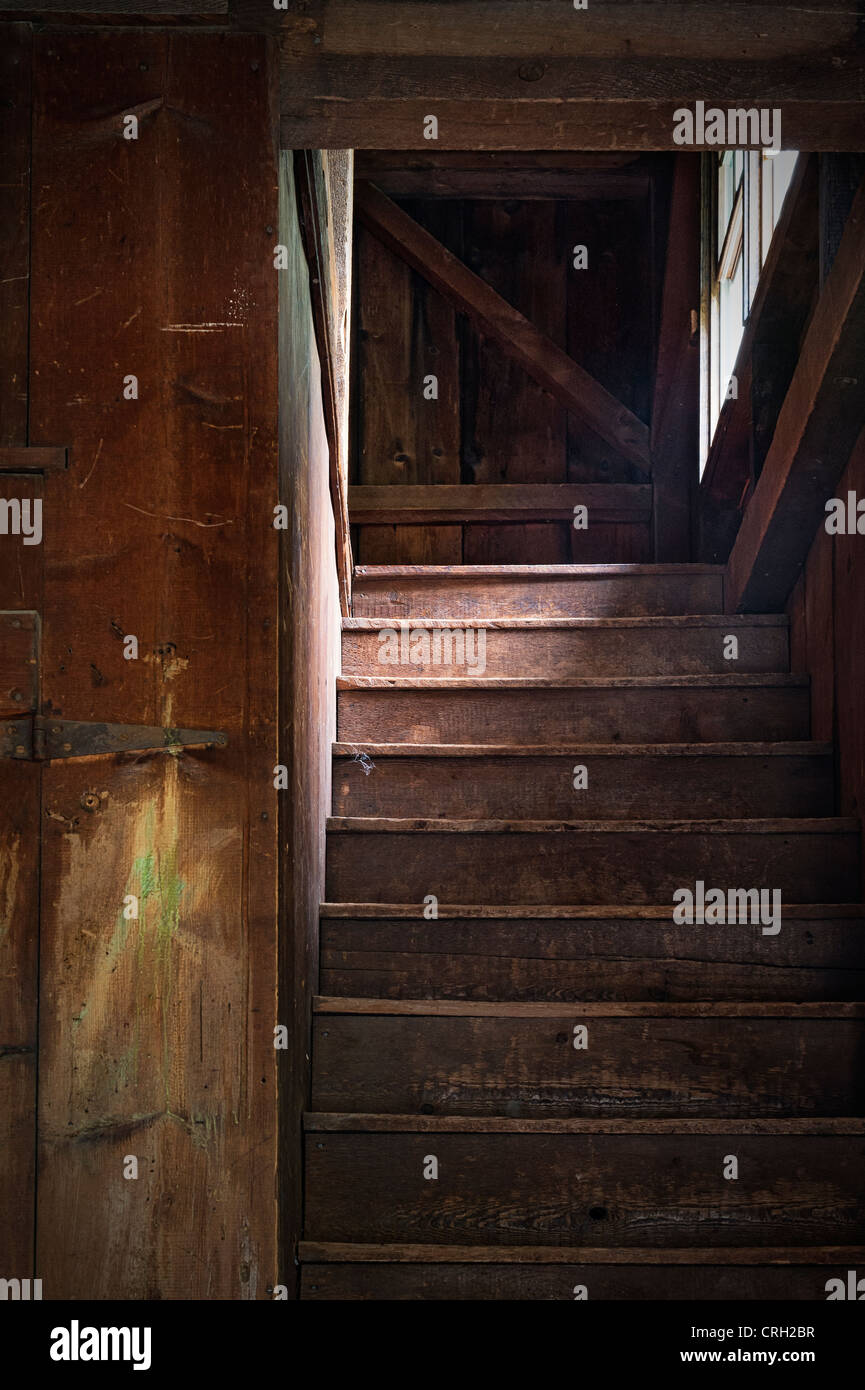 Old wooden stairs Stock Photo - Alamy