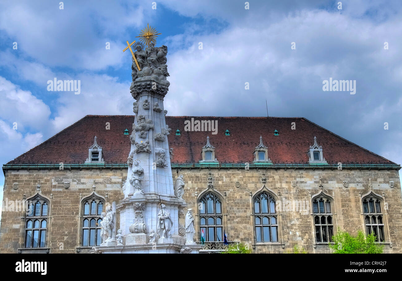 Statue of the Holy Trinity at Buda castle in Budapest Hungary Stock ...