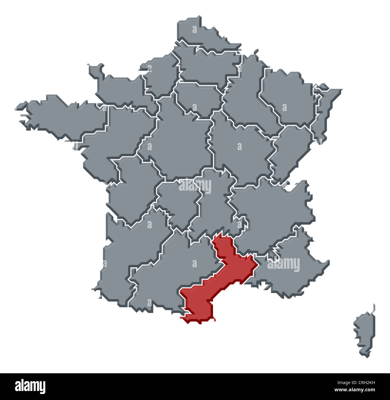 Map of languedoc roussillon Cut Out Stock Images & Pictures - Alamy