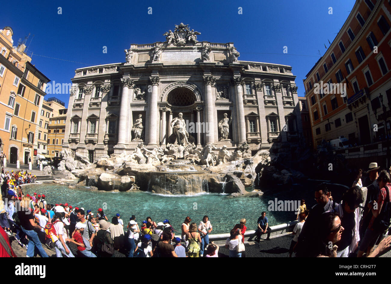 Italy, Rome, Trevi fountain, one of the classic landmarks of the city ...