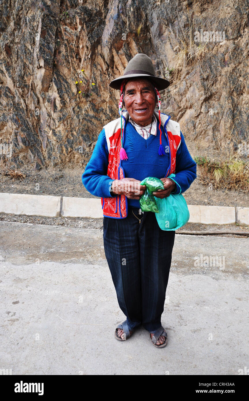Old man - Cusco Peru Stock Photo - Alamy