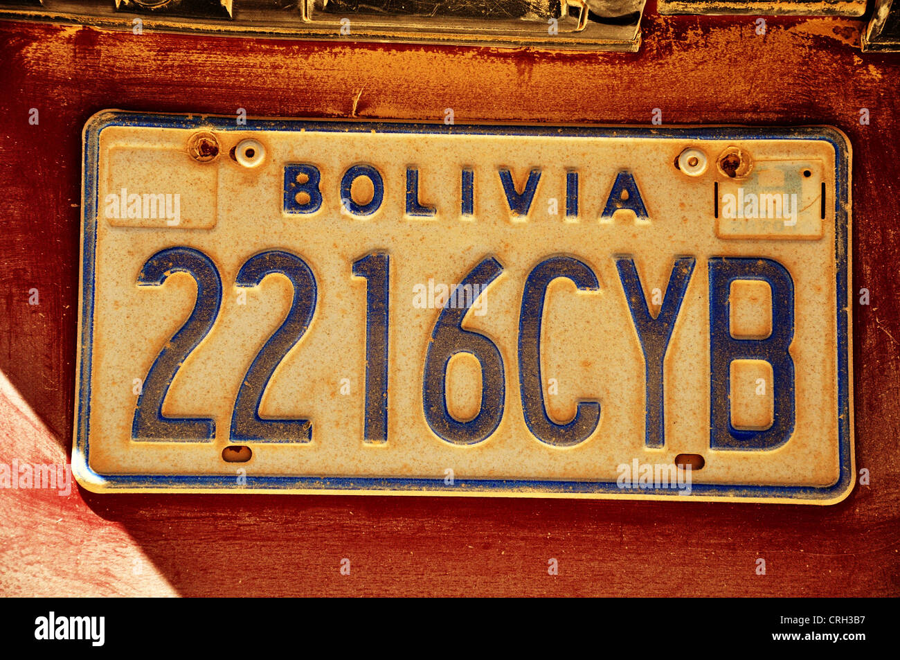 Bolivia license plate Stock Photo - Alamy