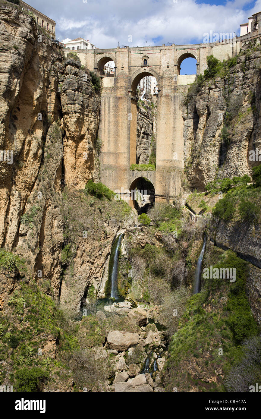 Scenic New Bridge (Spanish: Puente Nuevo) from 18th century between ...