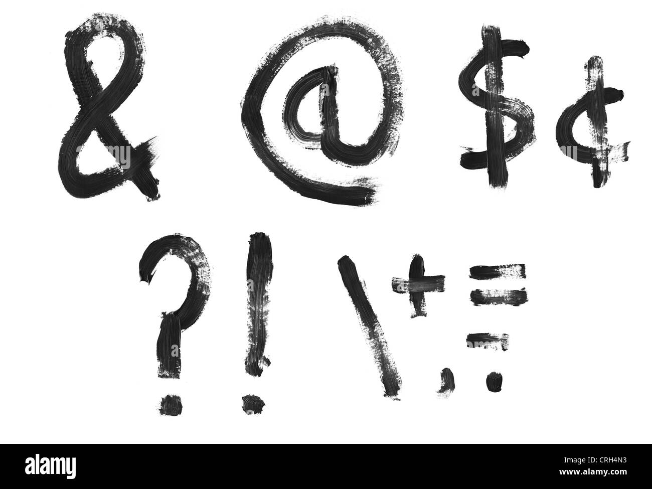 Set of painted letters, numbers & symbols Stock Photo - Alamy