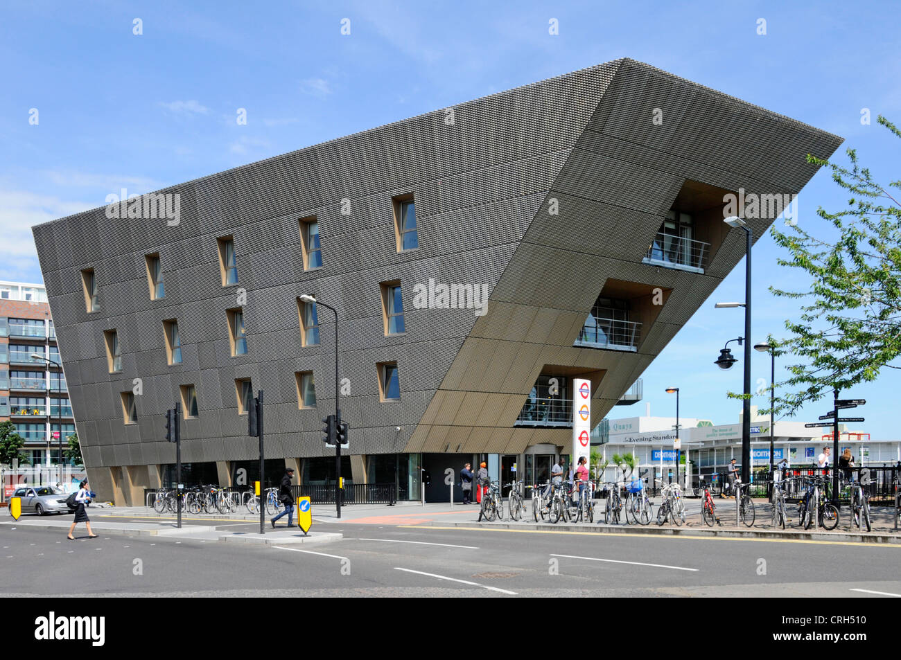 Unusual shape of Canada Water public library with entrances to below ...