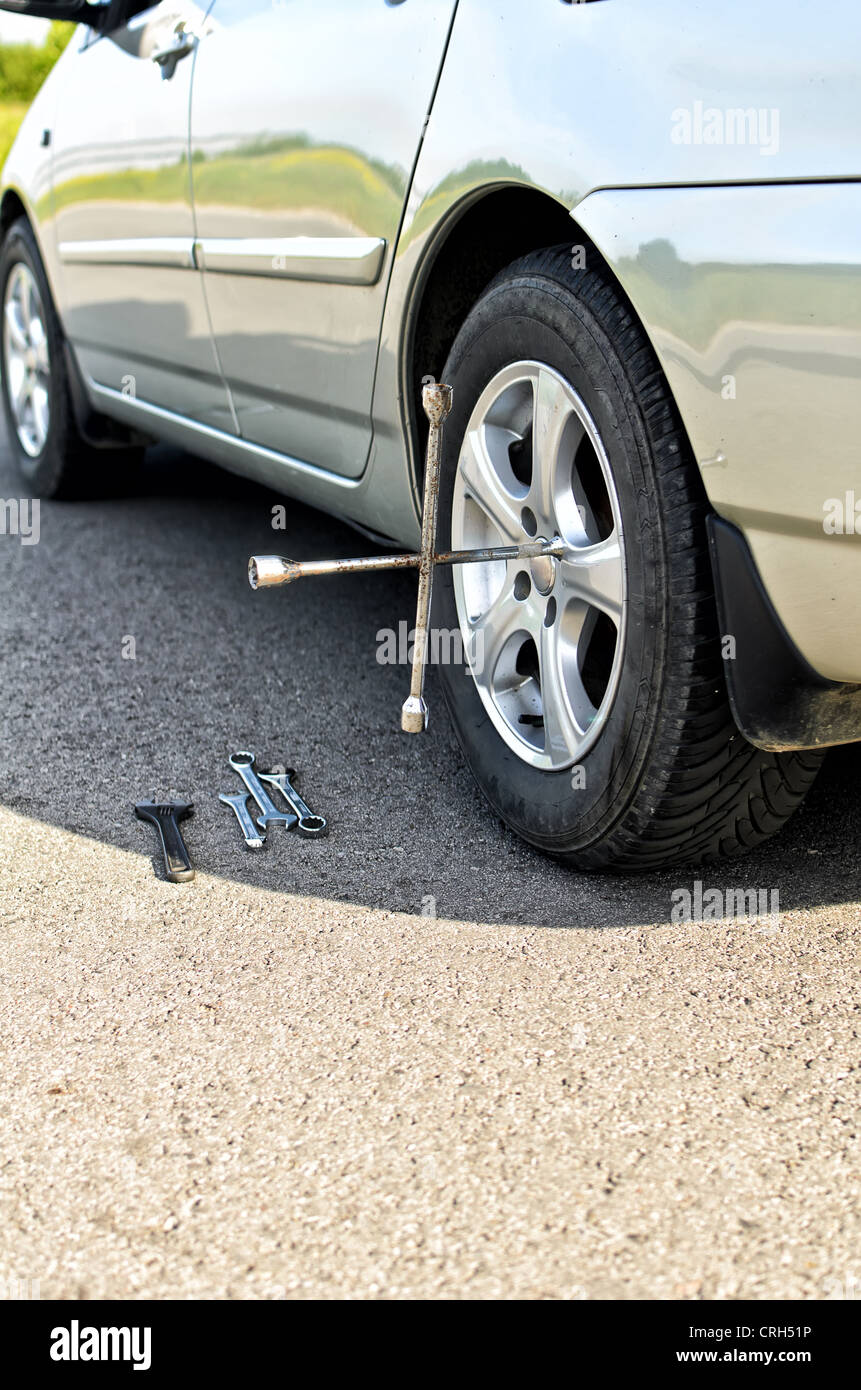 Tire wheel tire wrench tool hi-res stock photography and images - Alamy