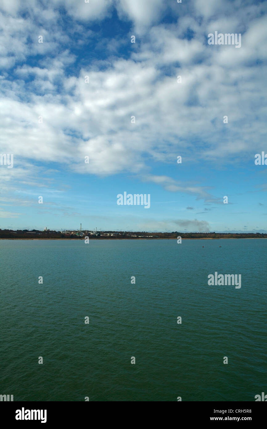 sea scape from boat from southampton traveling down to the Isle of ...