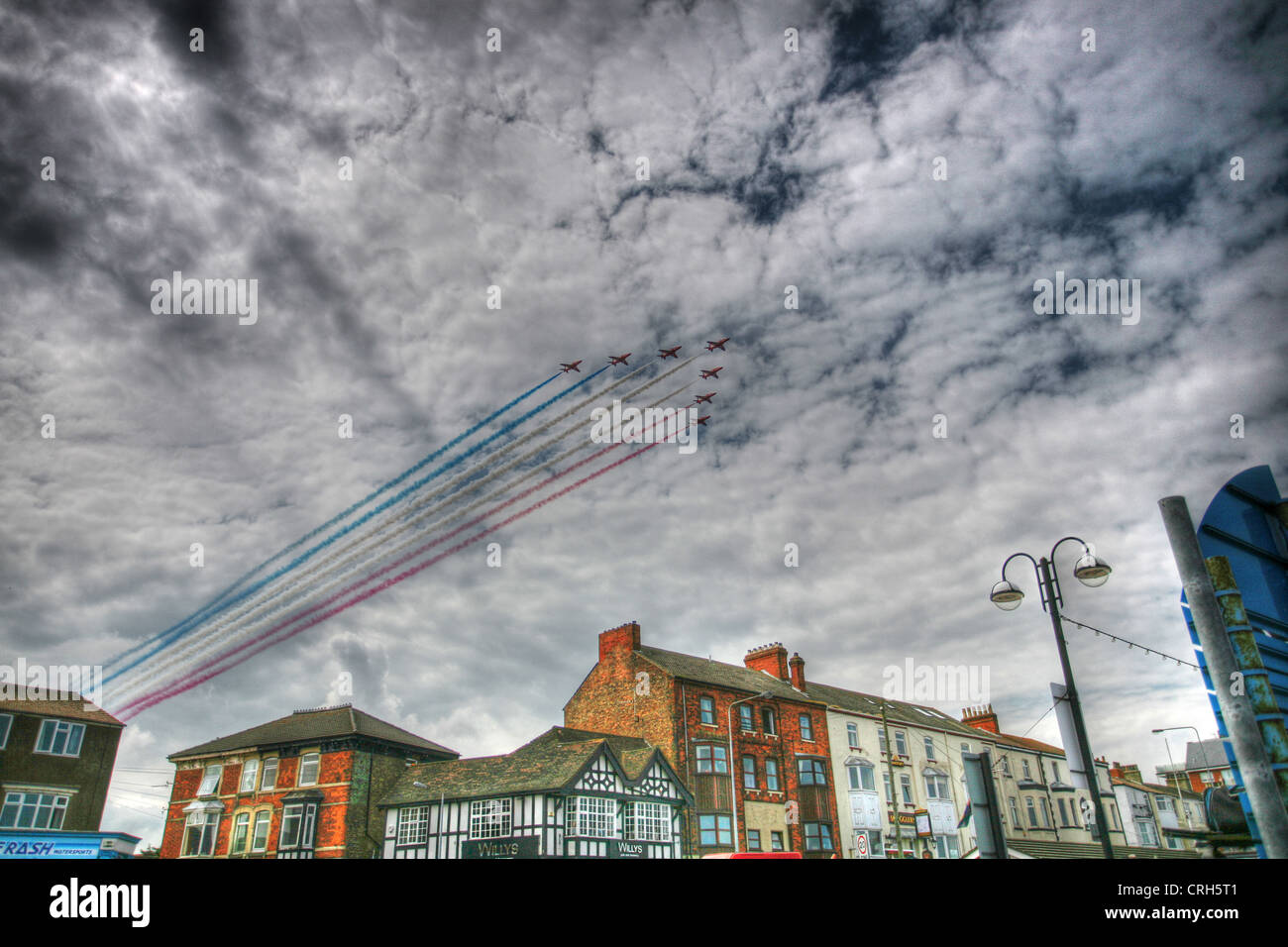 The red arrows display team perform armed forces day hi-res stock ...