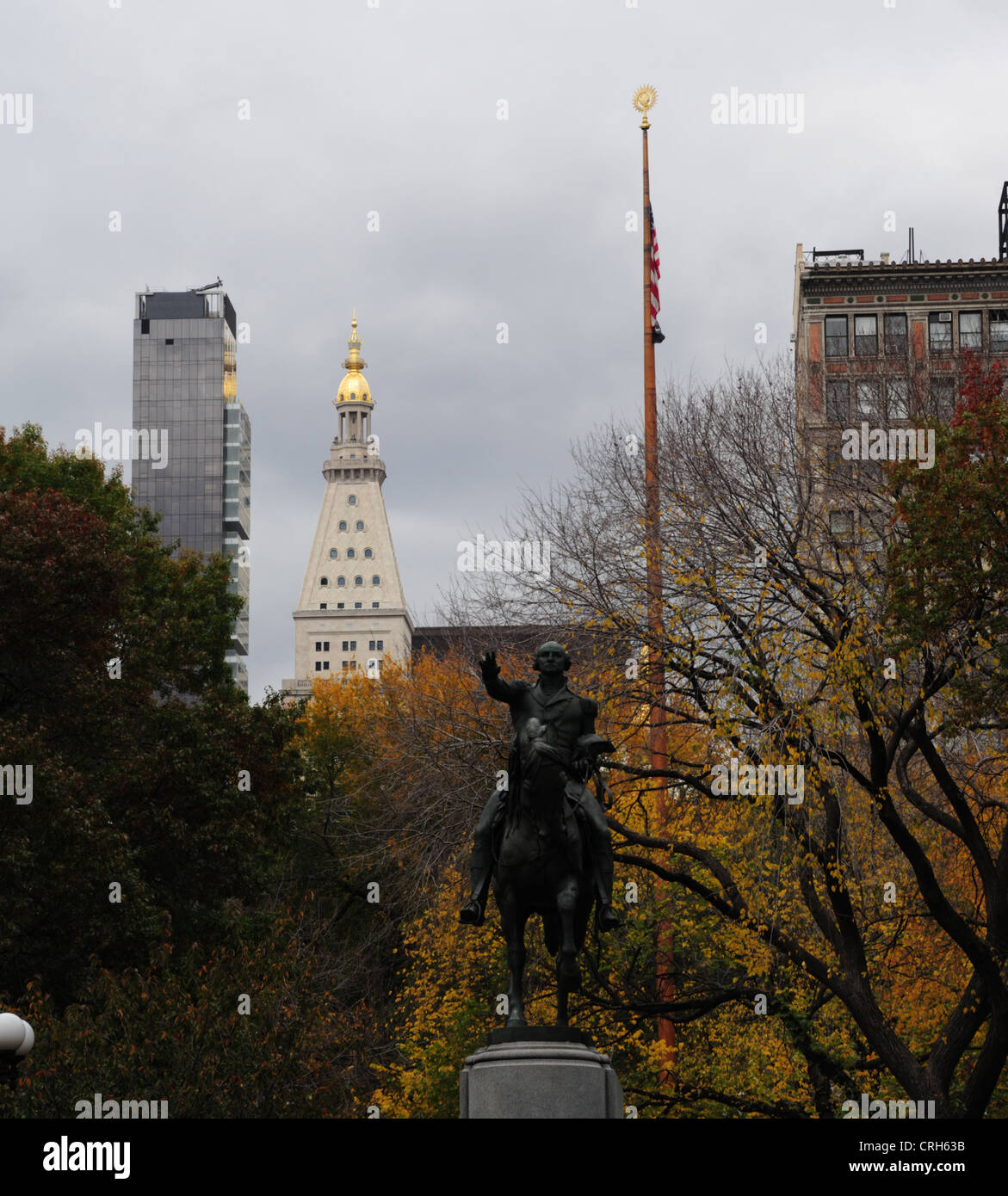 Statue bronze monument george washington sitting horse granite plinth ...