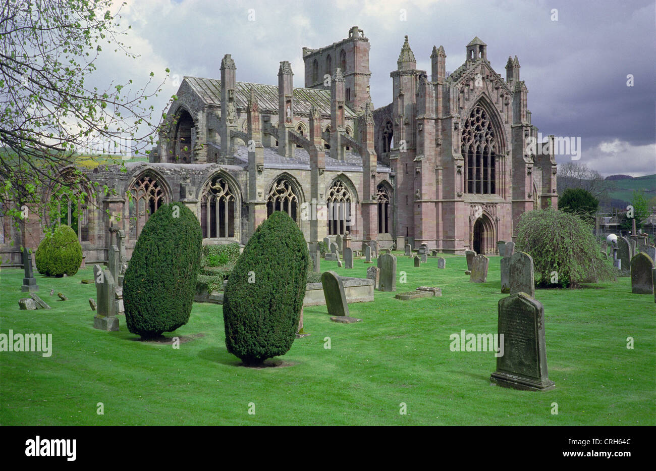 Ruins of Melrose Abbey, Melrose, Borders, Scotland, UK Stock Photo - Alamy