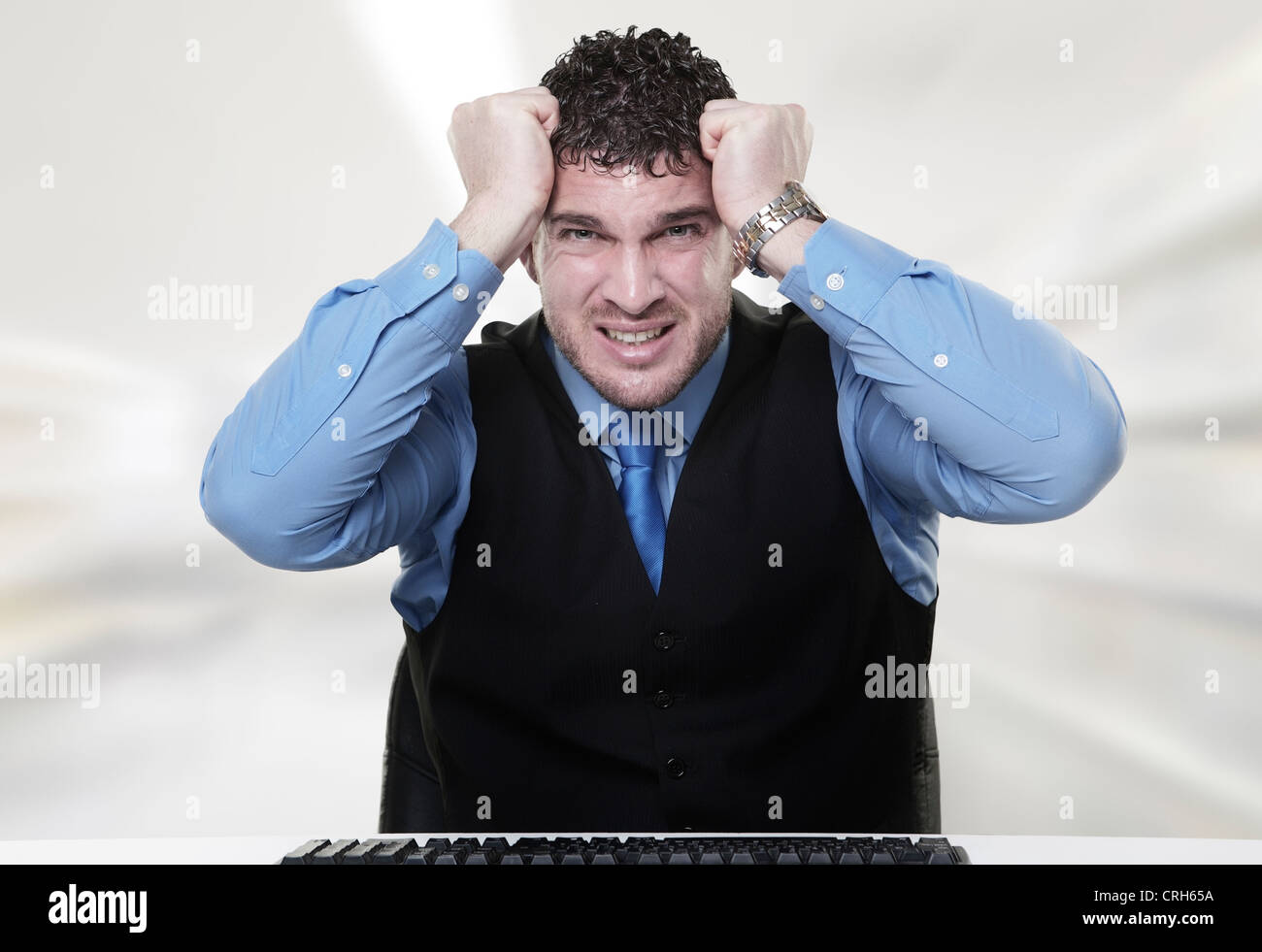 Stressed office pulling hair out hi-res stock photography and images ...