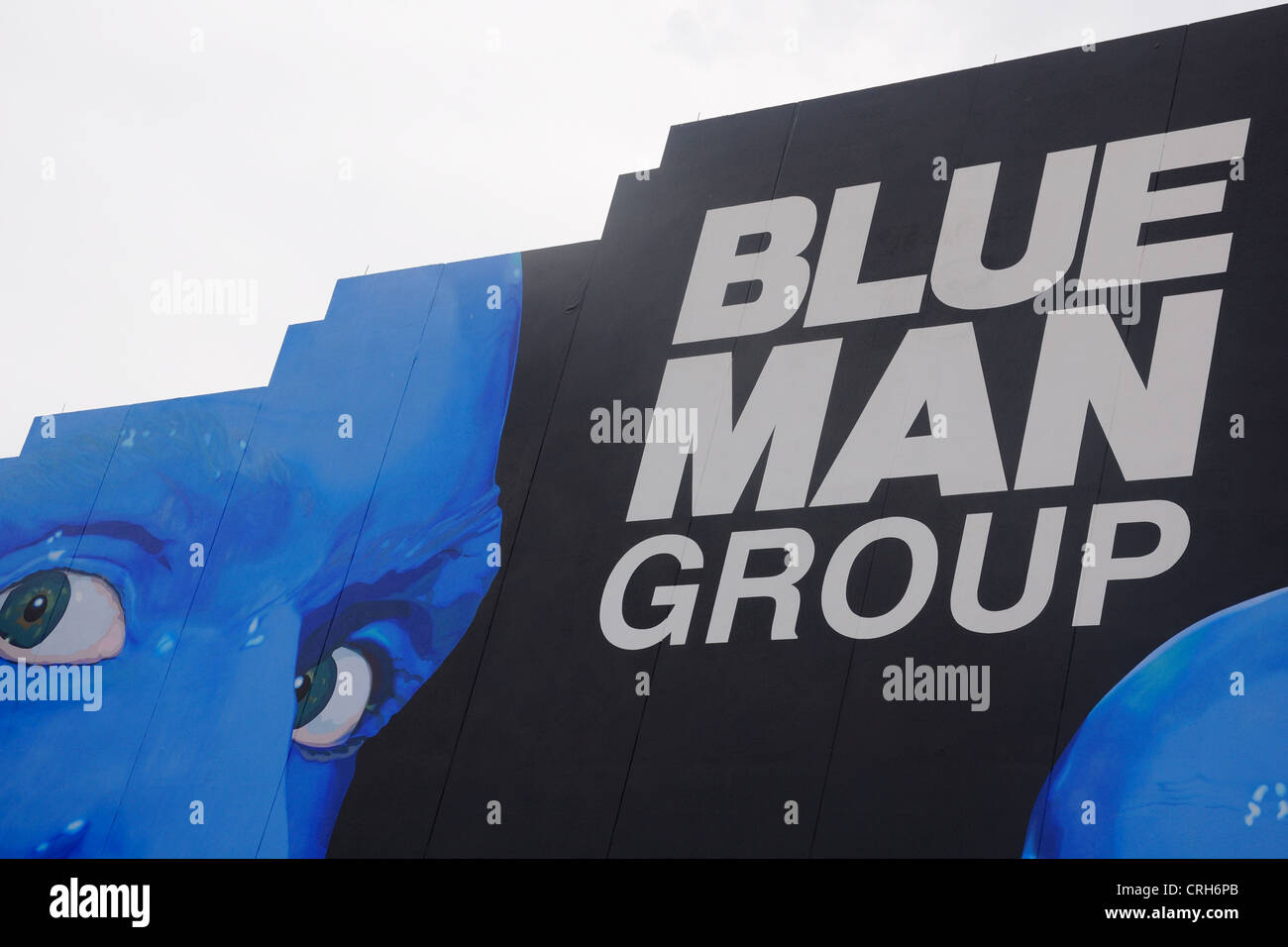 A painted wall at universal studios depicting the blue man group Stock ...
