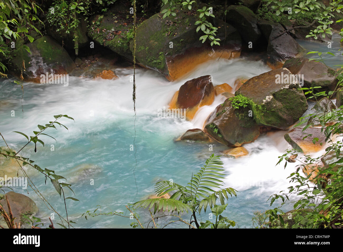 Rio Celeste (Blue River) waterfall in Tenorio Volcano National Park ...