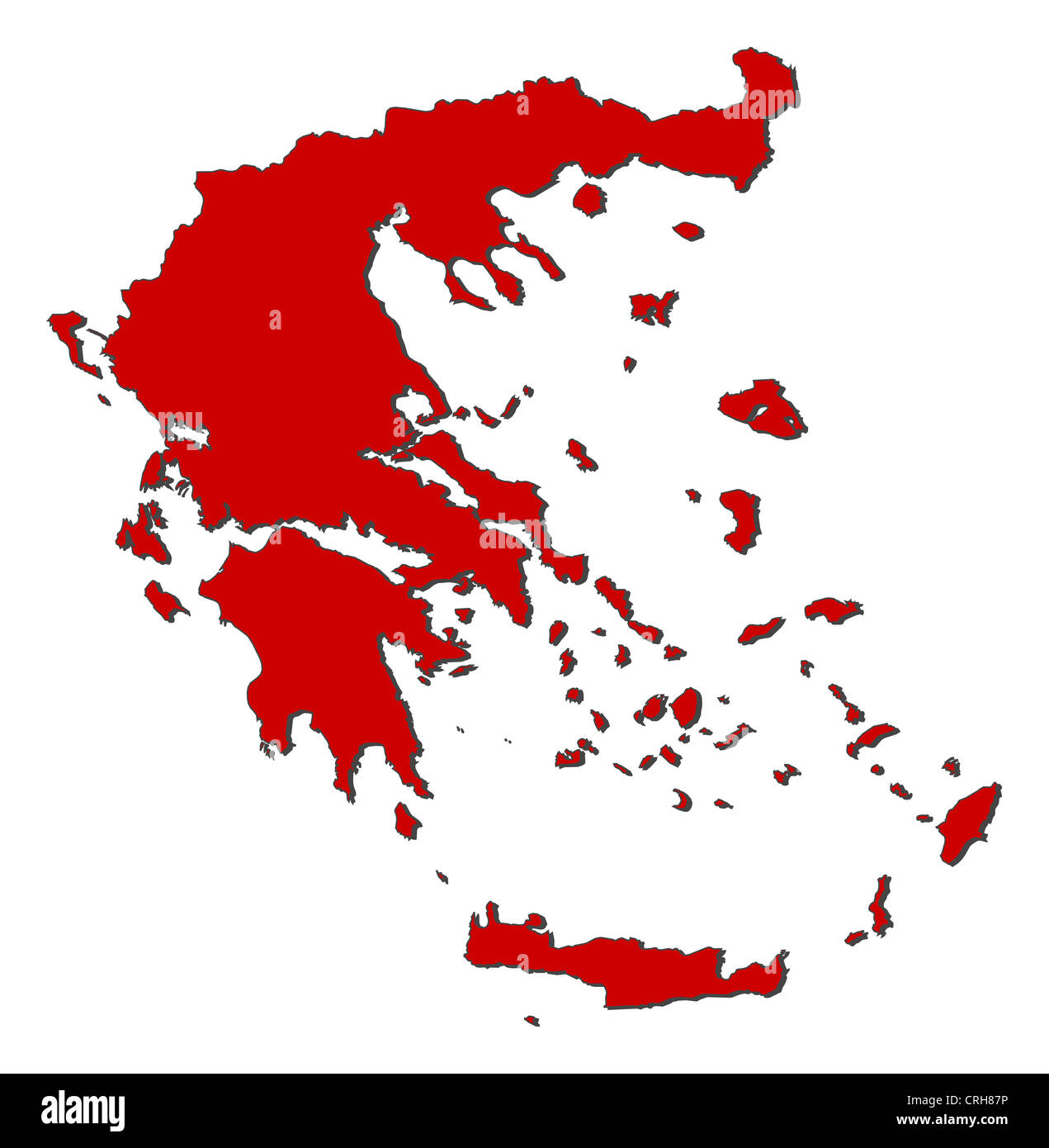 Political map of Greece with the several states Stock Photo - Alamy