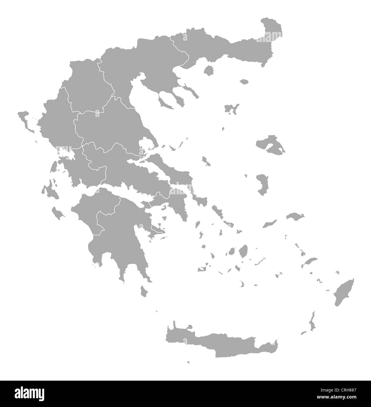 Political map of Greece with the several states Stock Photo - Alamy