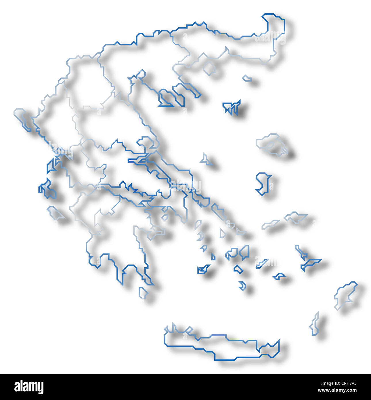 Political map of Greece with the several states where the Ionien ...