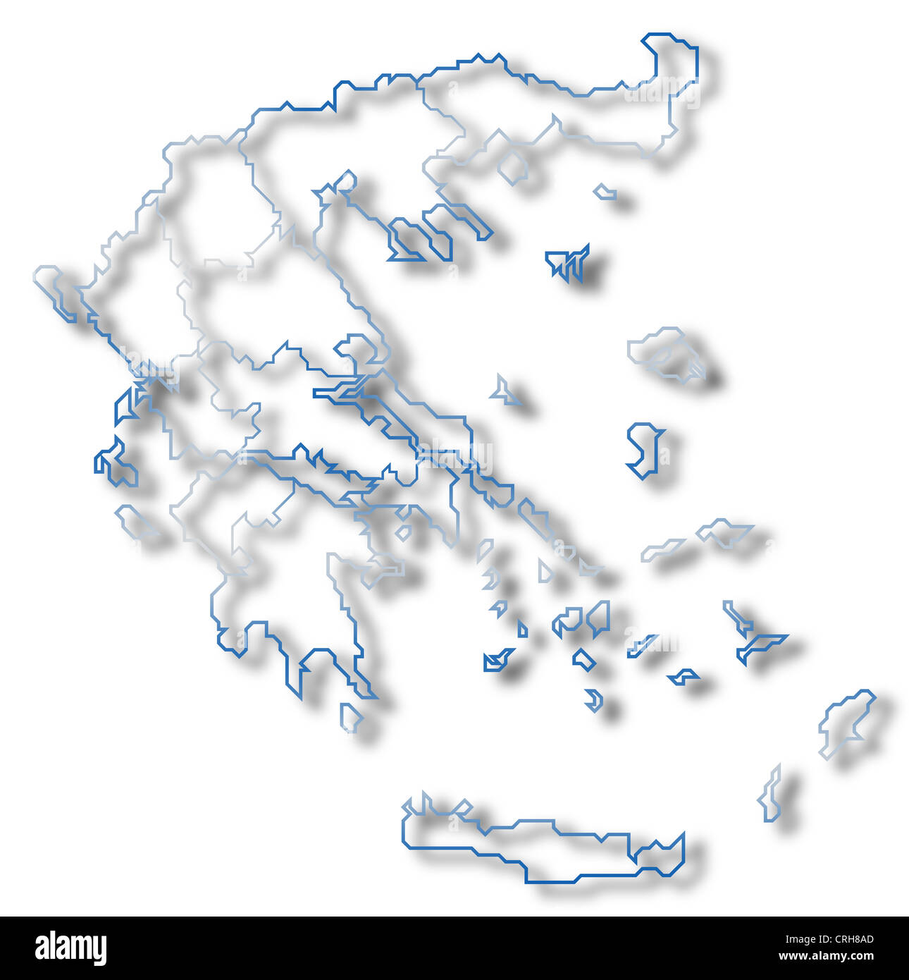 Political map of Greece with the several states Stock Photo - Alamy