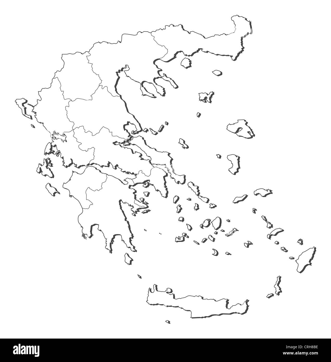 Political map of Greece with the several states Stock Photo - Alamy