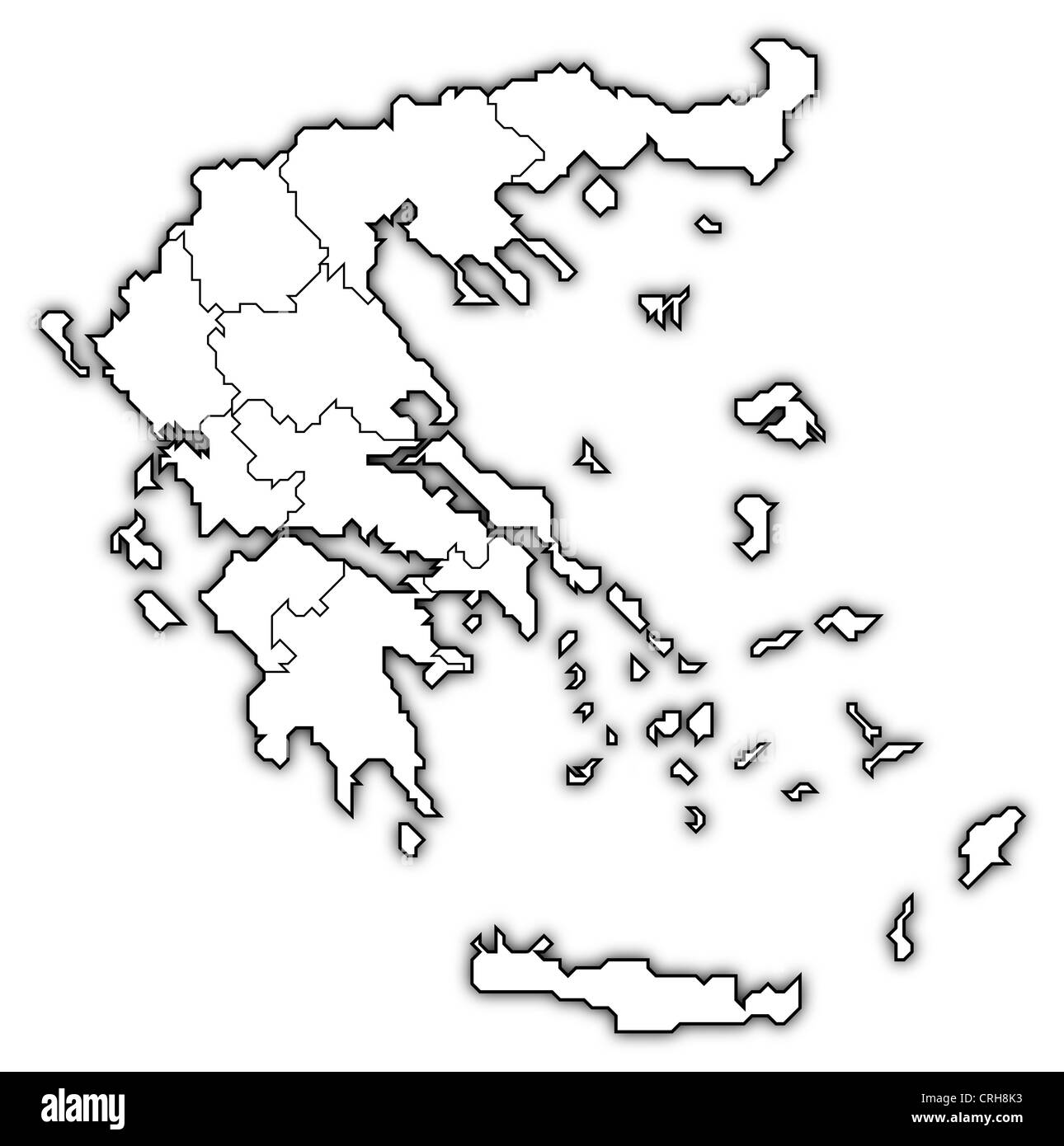 Political map of Greece with the several states Stock Photo - Alamy