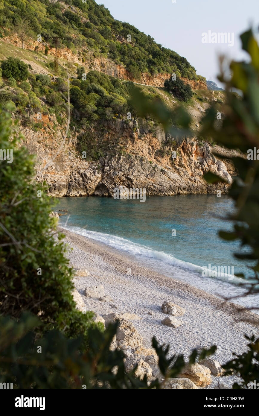 The blue waters of the Turquoise coast in Oludeniz, Turkey Stock Photo ...