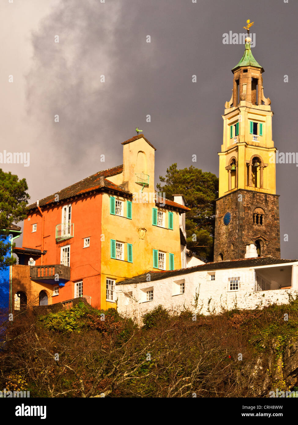The Bell Tower, Portmeirion, Wales Stock Photo - Alamy