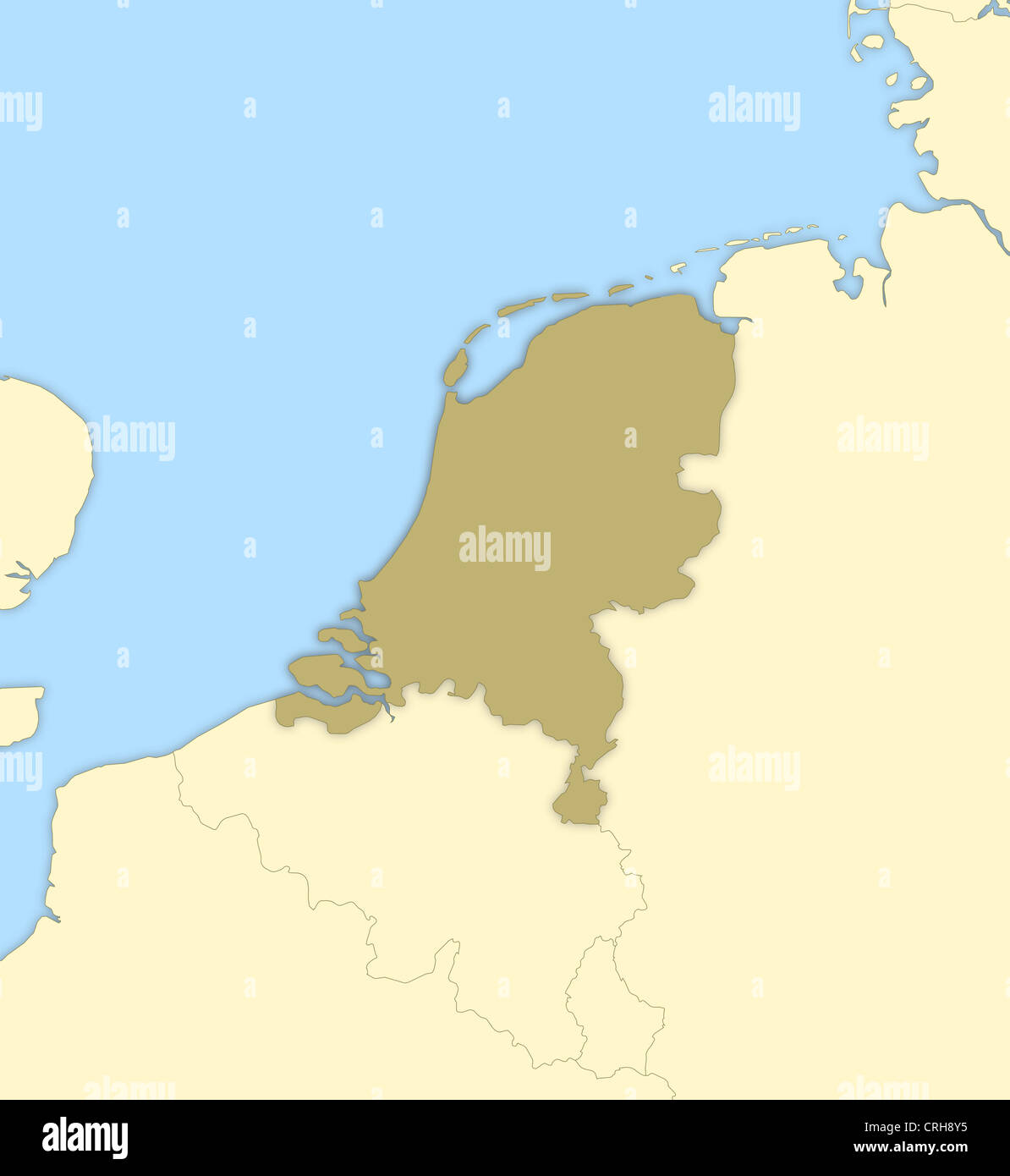 Political map of Netherlands with the several states Stock Photo - Alamy