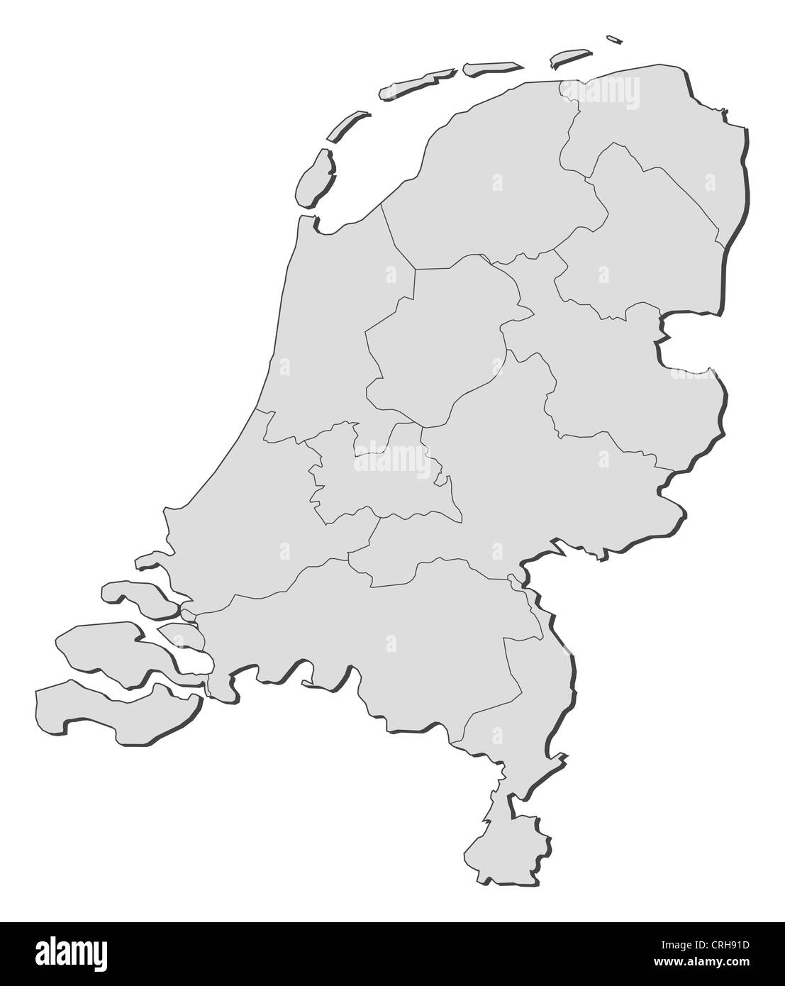 Political map of Netherlands with the several states Stock Photo - Alamy