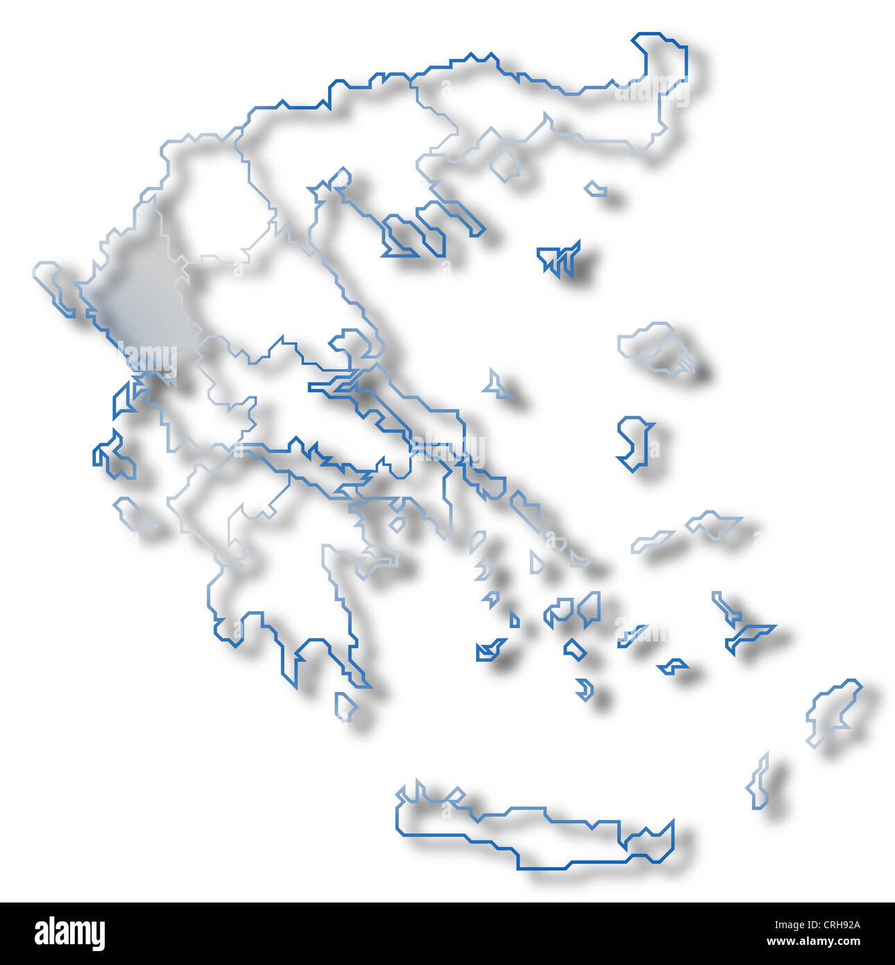 Political map of Greece with the several states where Epirus is ...