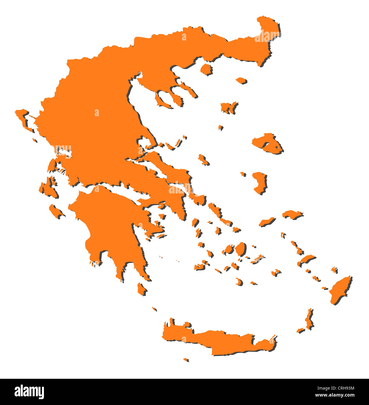Political map of Greece with the several states Stock Photo - Alamy