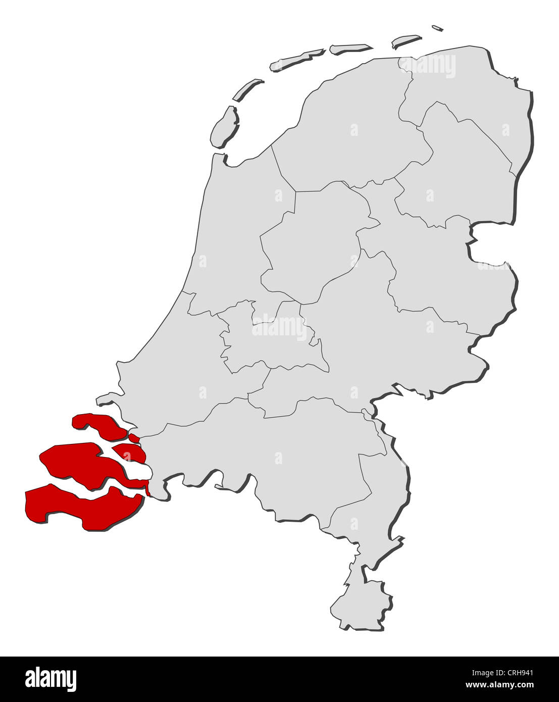Zeeland netherlands europe map hi-res stock photography and images - Alamy