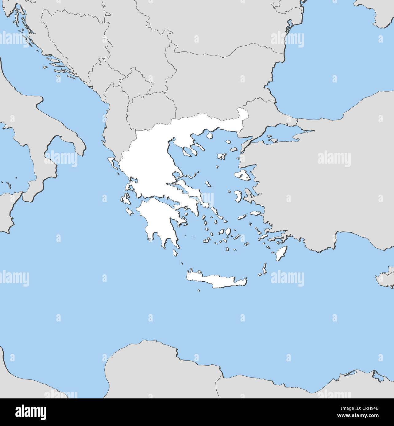 Greece map contours hi-res stock photography and images - Alamy