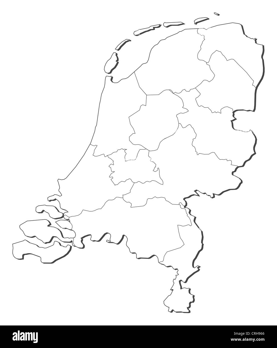 Political map of Netherlands with the several states Stock Photo - Alamy