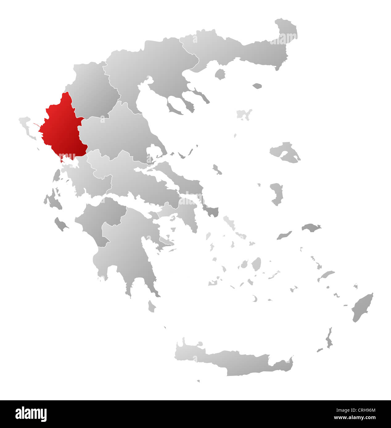 Political map of Greece with the several states where Epirus is ...
