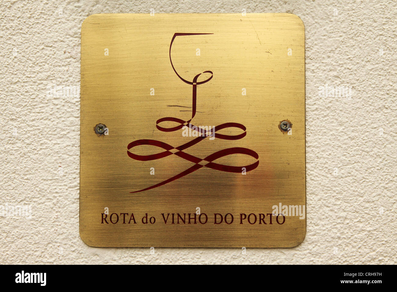 Sign for the Douro wine route ("Rota da Vinho do Porto") at a hotel in ...