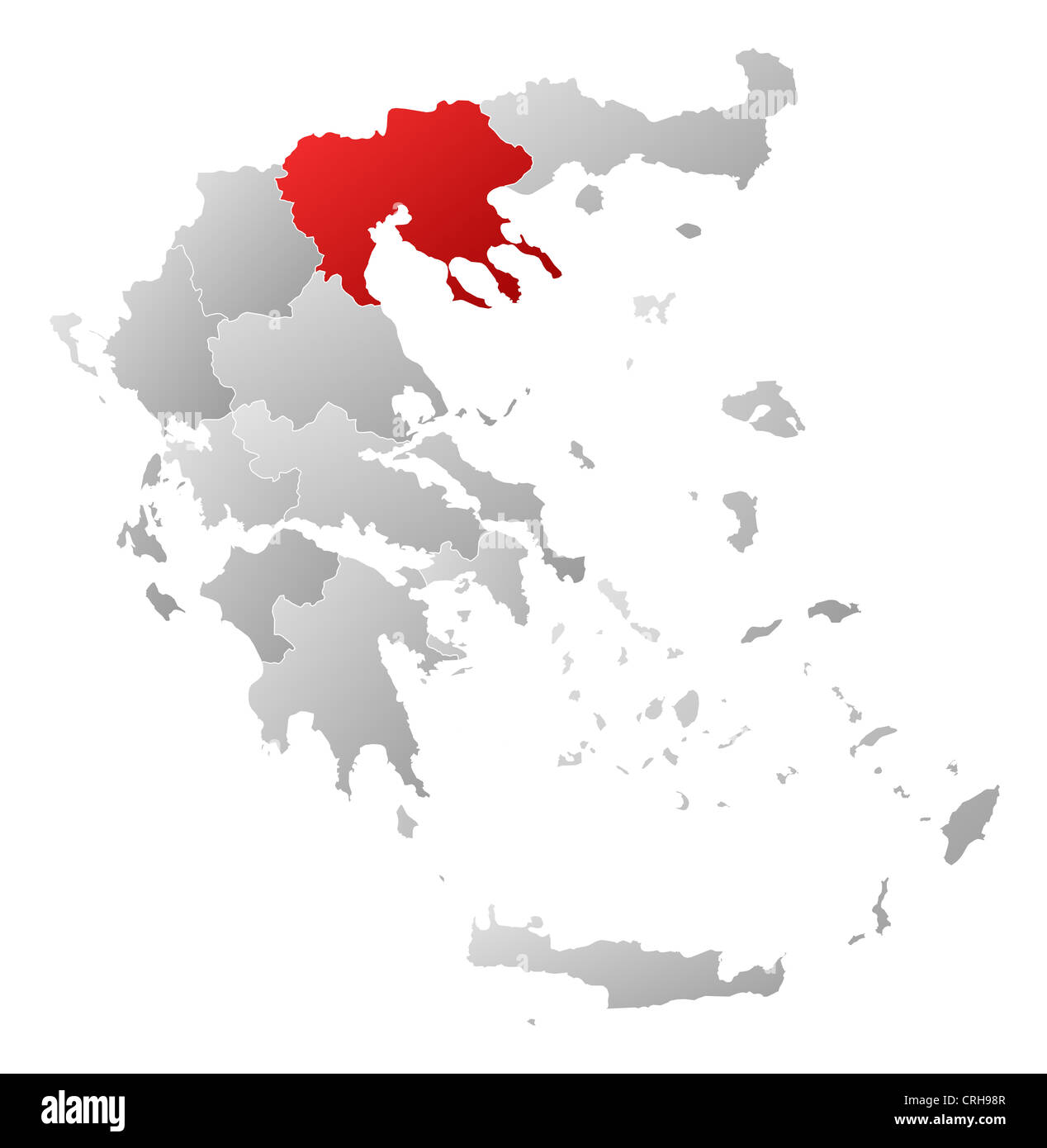 Political map of Greece with the several states where Central Macedonia ...