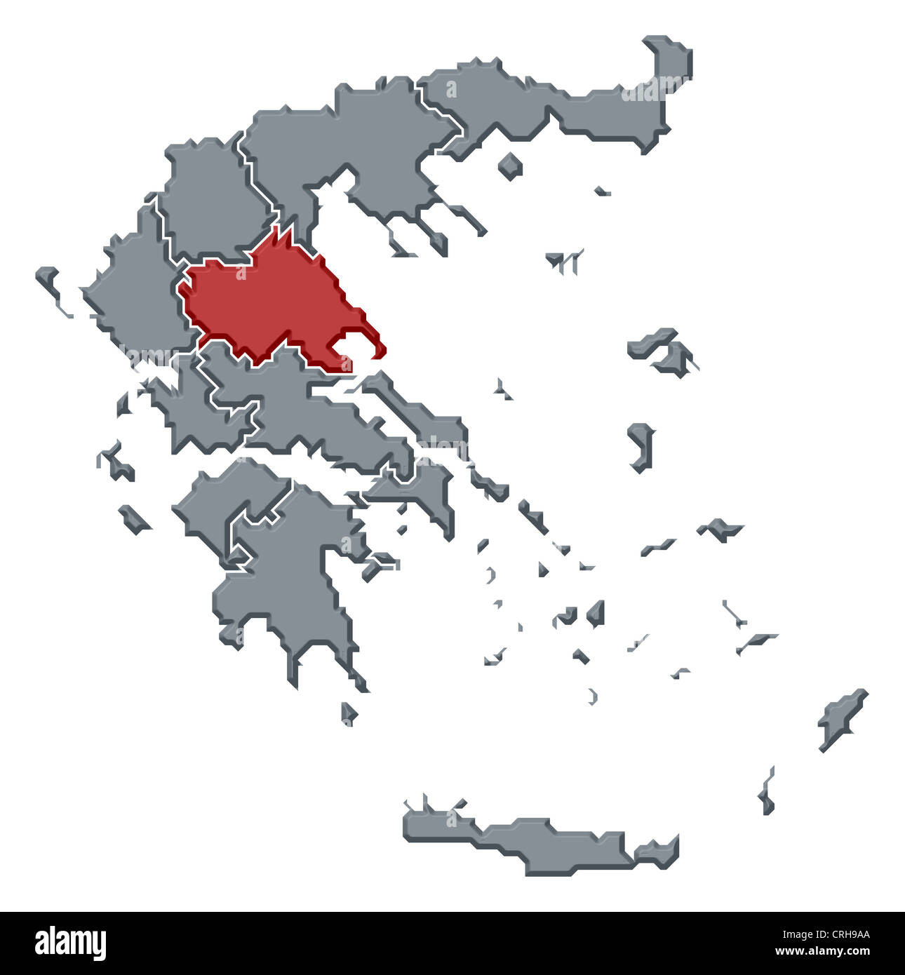 Political map of Greece with the several states where Thessaly is ...