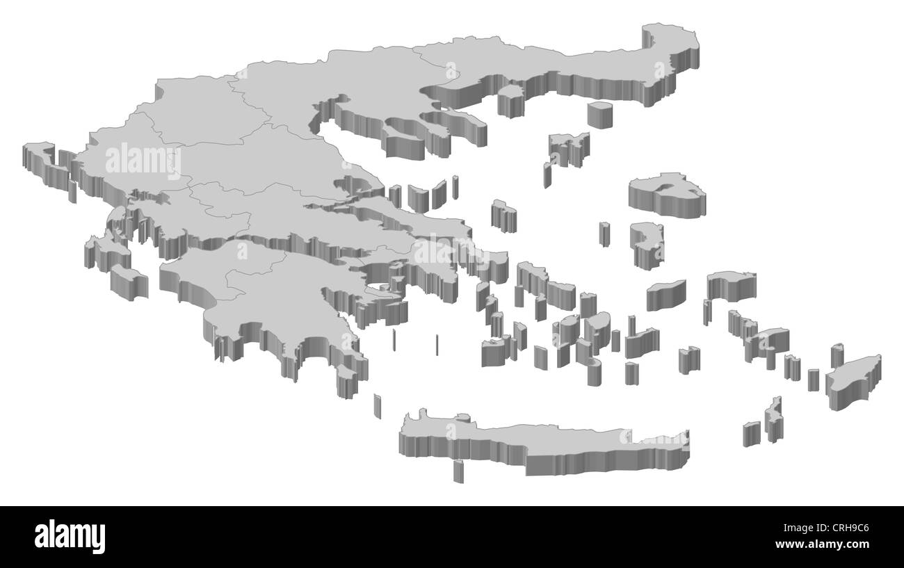 Political map of Greece with the several states Stock Photo - Alamy