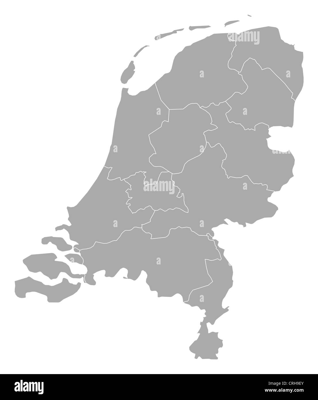 Political map of Netherlands with the several states Stock Photo - Alamy