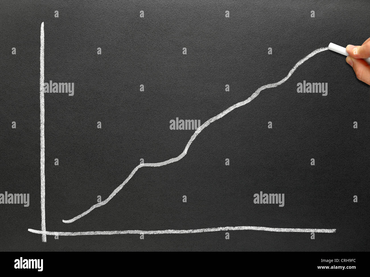 Drawing a profit projection chart on a blackboard Stock Photo - Alamy