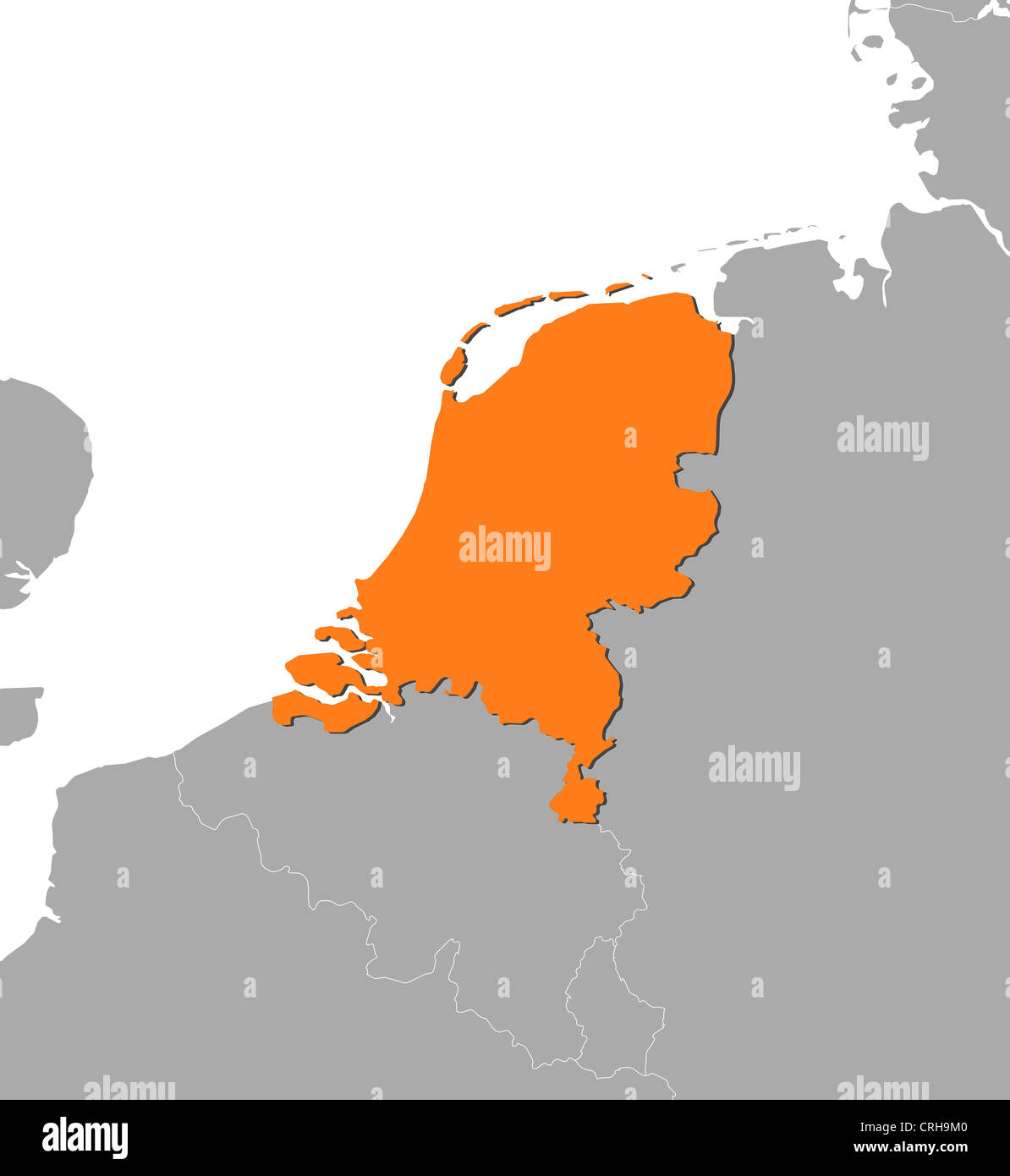 Political map of Netherlands with the several states Stock Photo - Alamy