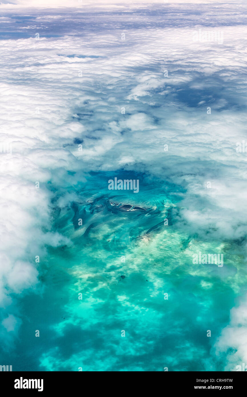 Aerial view of islands and clouds in the Bahamas Stock Photo - Alamy