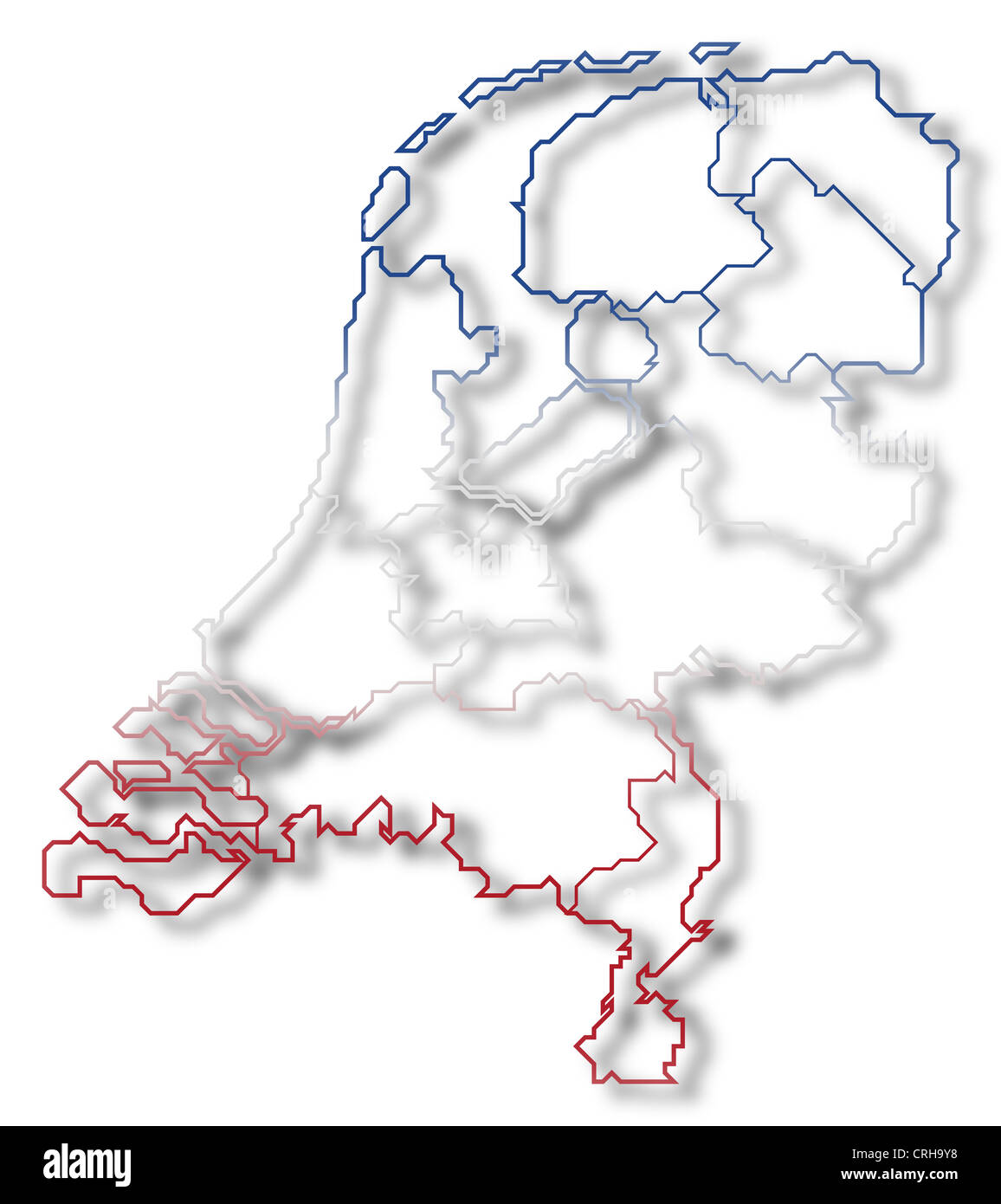 Political map of Netherlands with the several states Stock Photo - Alamy