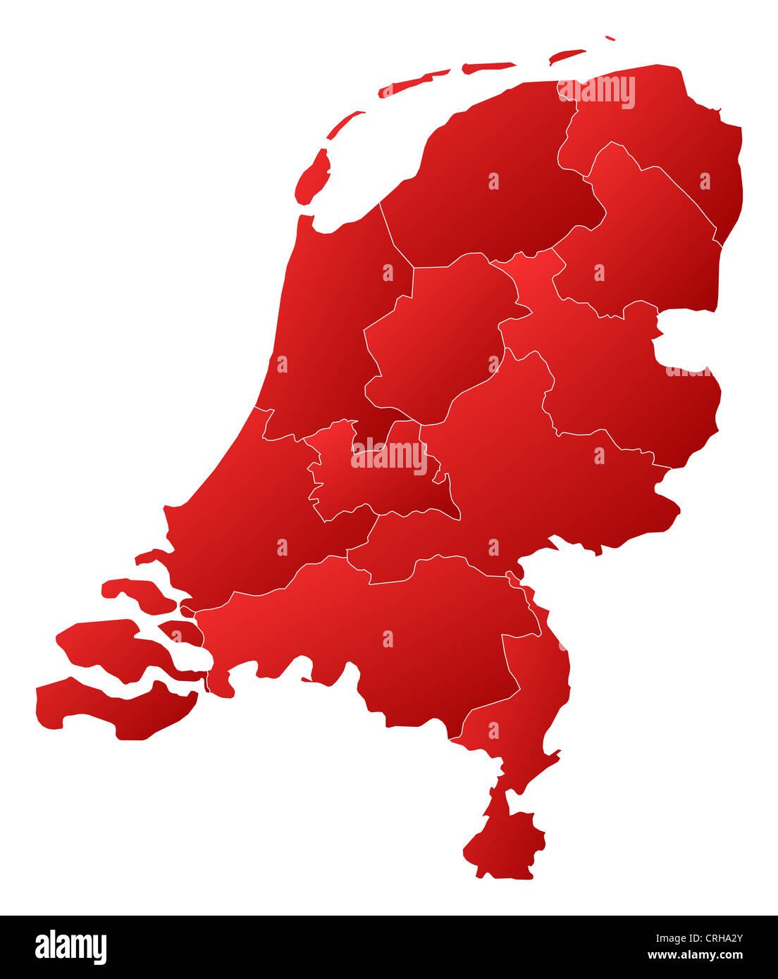Political map of Netherlands with the several states Stock Photo - Alamy